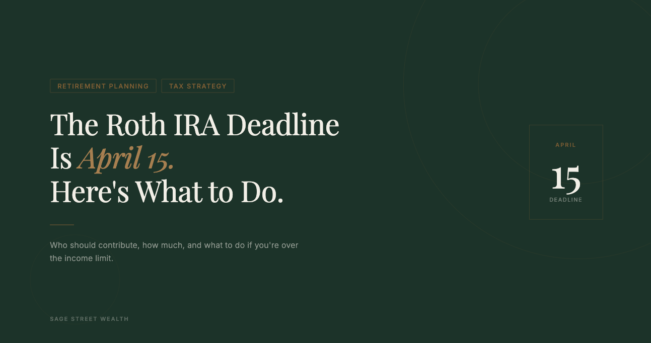 The Roth IRA Contribution Deadline Is April 15 — Here's What to Do